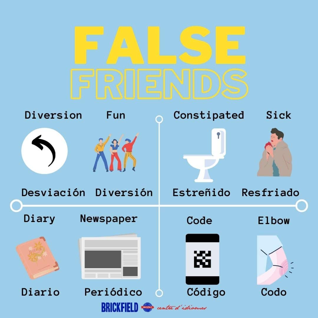 False friends.- Vocabulary • Brickfield, tu centro de idiomas en Vila-real